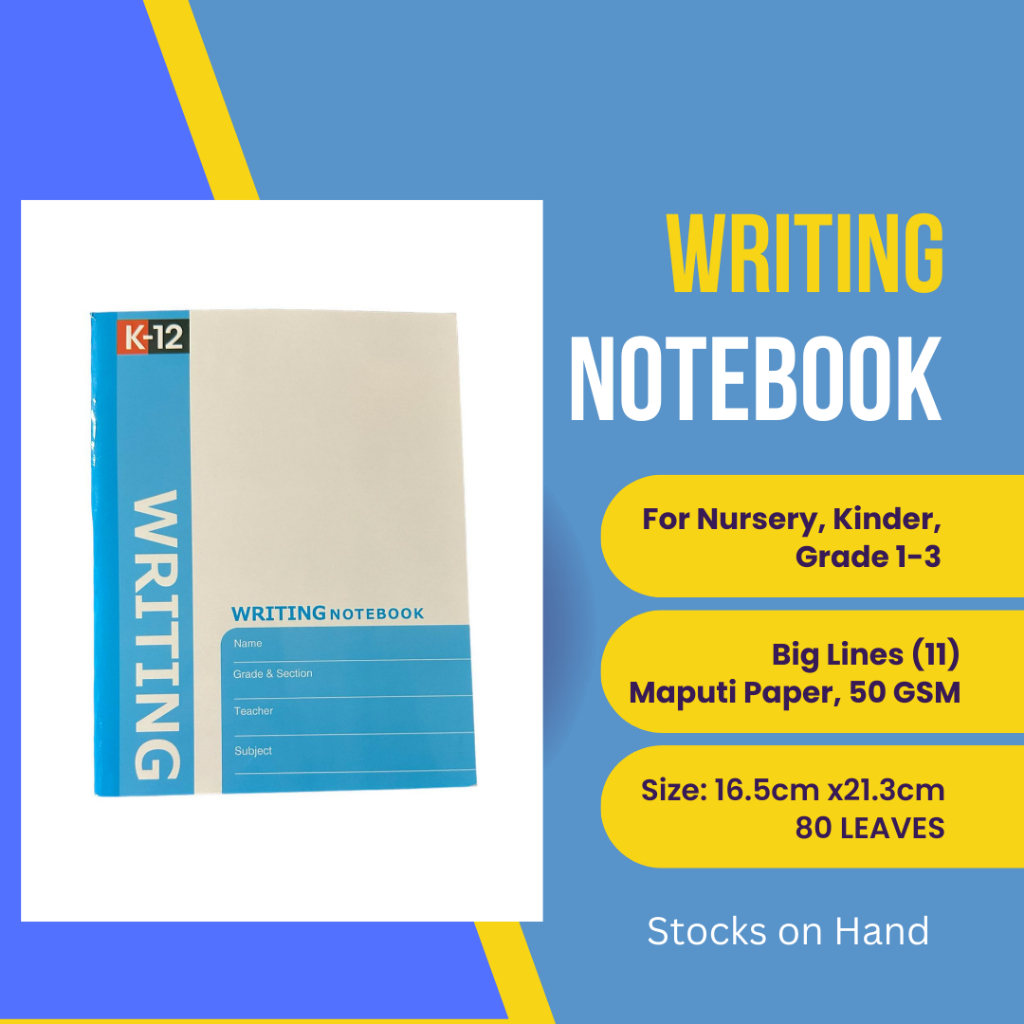 Writing Notebook Big Space (Nursery, Kinder, Grade 1-3) No PCover (READ ...