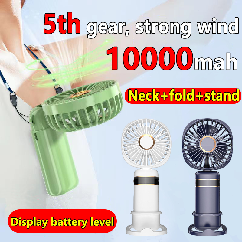 10000mah Portable Mini Fan USB Rechargeable Mini Fan Adjustable Cooling ...
