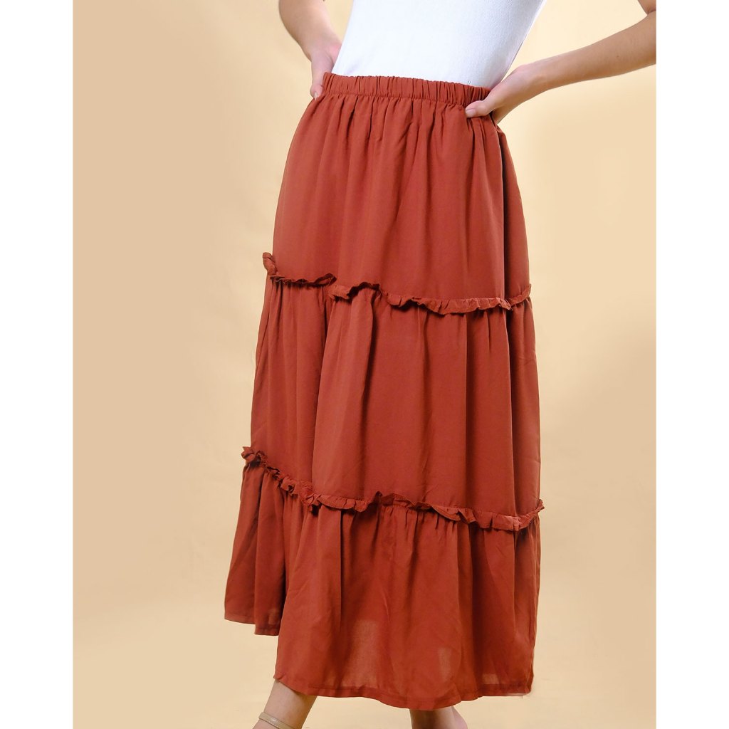 Calliah Solid Frill Skirt | Shopee Philippines