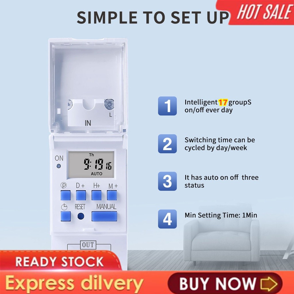 THC15A Time Control Switch Electronic Digital Timer Switch 220V Socket ...