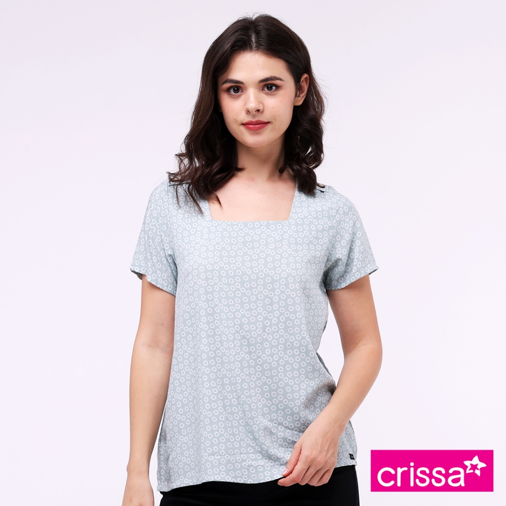 Crissa Printed Rayon Woven Short Sleeves Blouse CSFT18-0181 | Shopee ...