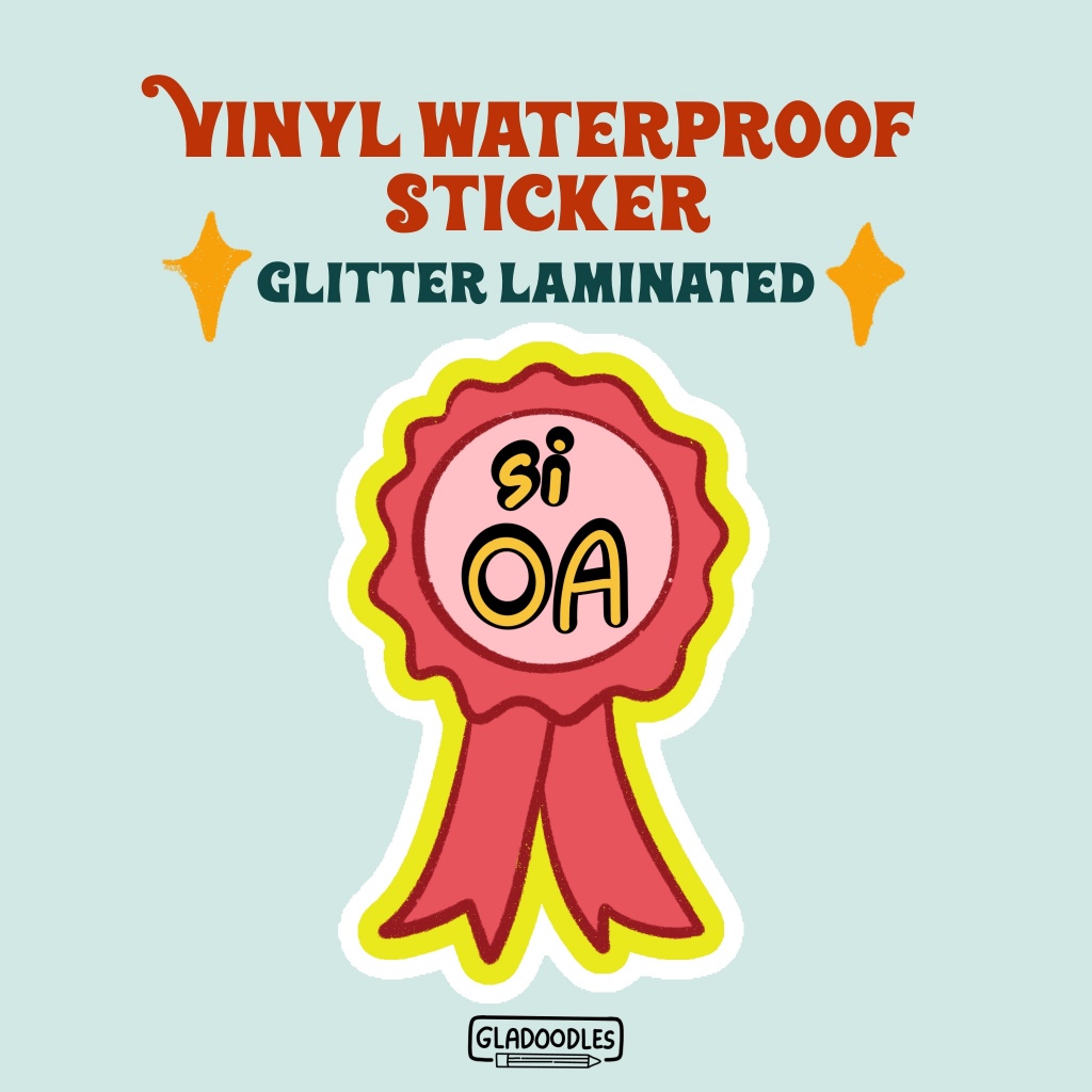Si OA | Vinyl Waterproof sticker with Glitter Lamination | Shopee ...