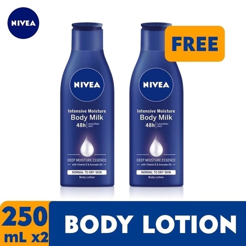 BUNDLE OF 2 NIVEA Body Lotion Intensive Moisture Body Milk, Moisturizing Lotion for Dry Skin ...