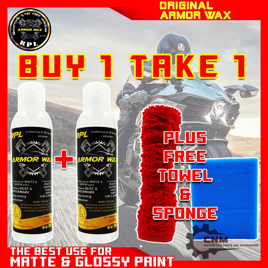 Armor Wax Buy 1 Take 1 Free Sponge and Microfiber Towel for Glossy and ...