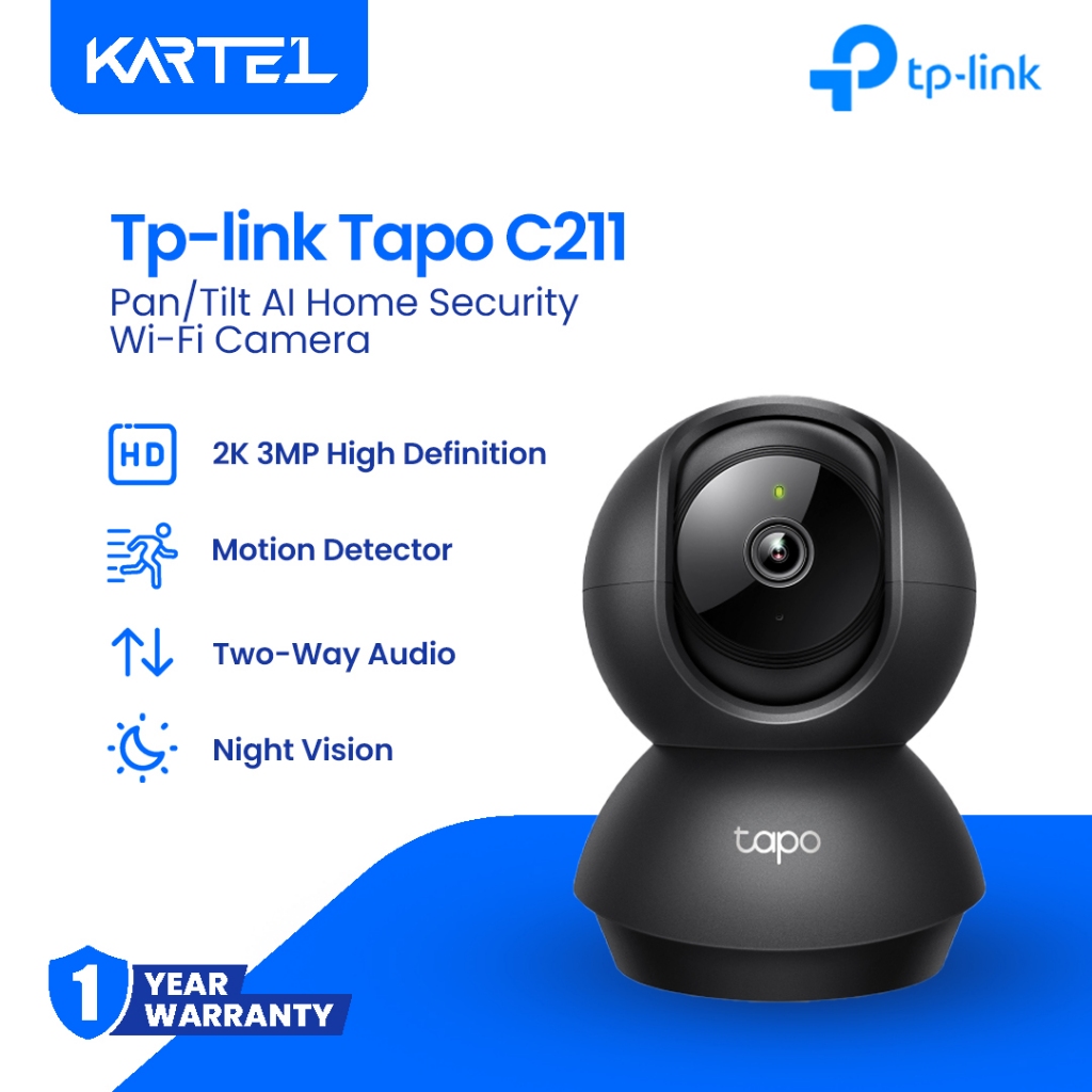 TP-LINK TAPO C211 3MP Pan/Tilt Home Security Wi-Fi Camera | Shopee ...