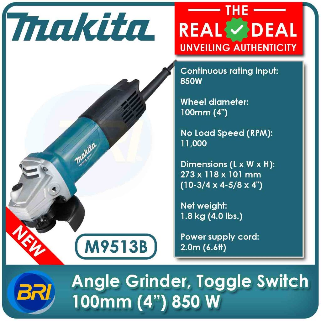 MAKITA M9513B Angle Grinder, Toggle Switch 100mm (4") 850W | Shopee Philippines