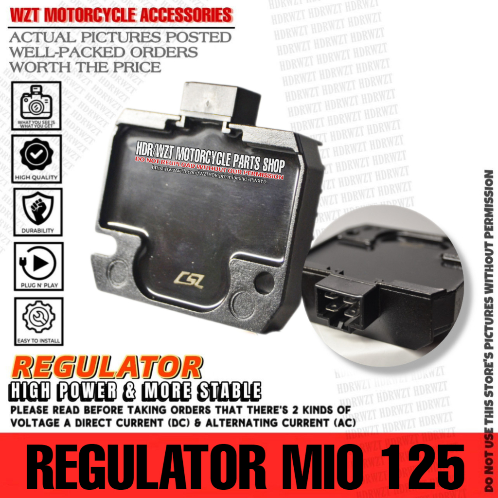 WZT YAMAHA MIO125 / M3 / MIO I 125 REGULATOR RECTIFIER (2PH1) 4PINS FOR ...