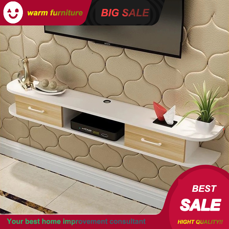 Wall-mounted TV cabinet hanging combination wall TV hanging cabinet set ...