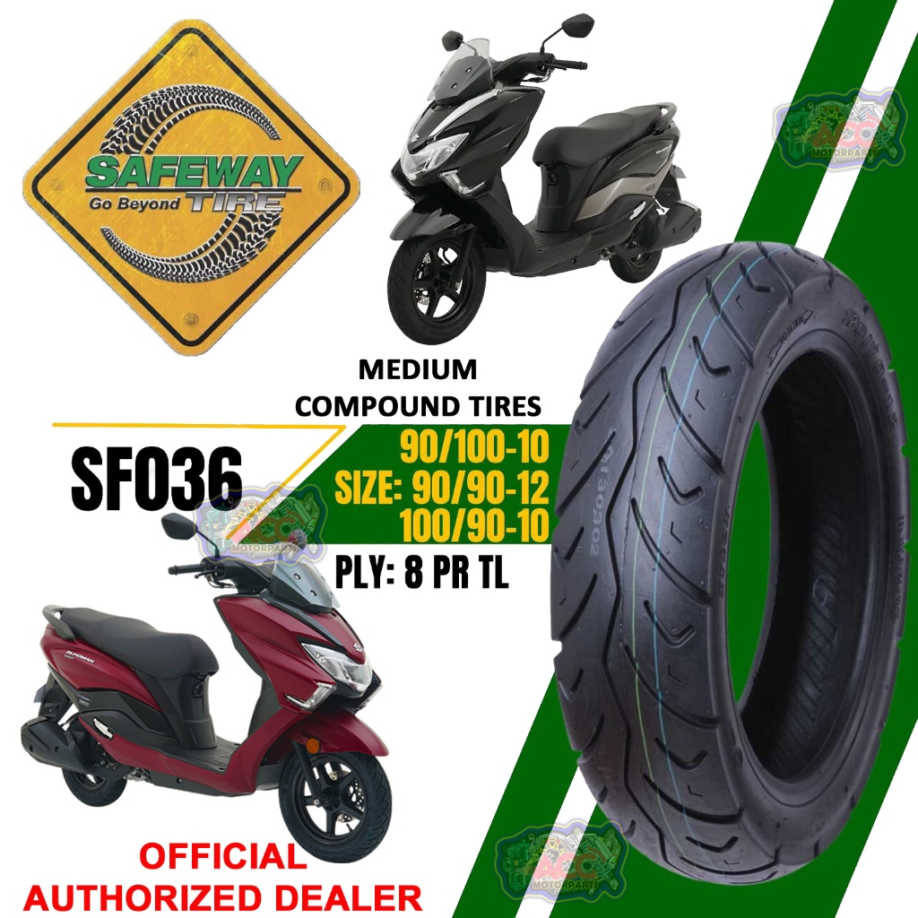 SAFEWAY Motorcycle BURGMAN Tire SF036 Rim 10 & 12 Tubeless 8PR Japan Standard | Shopee Philippines