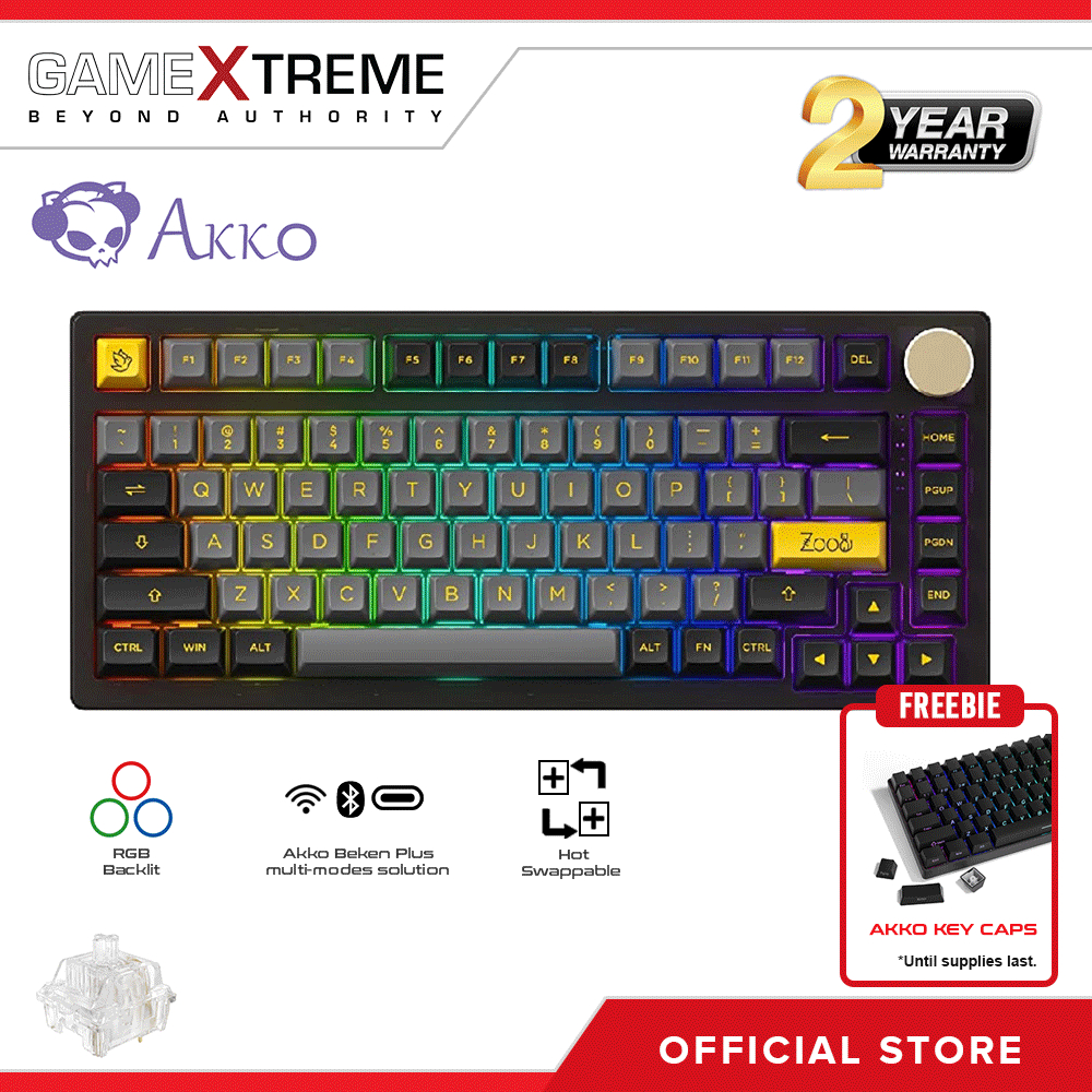 Akko PC75B Plus V2 Black & Gold RGB Mechanical Keyboard (AKKO CS ...