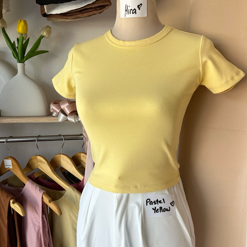 Hira• Basic Ribbed Croptop — Cotton Ribbed Top | Shopee Philippines