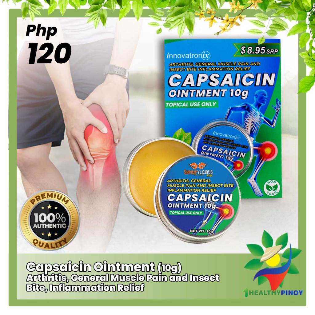 1HealthyPinoy Capsaicin Ointment 10g General Muscles Pain, Anti ...