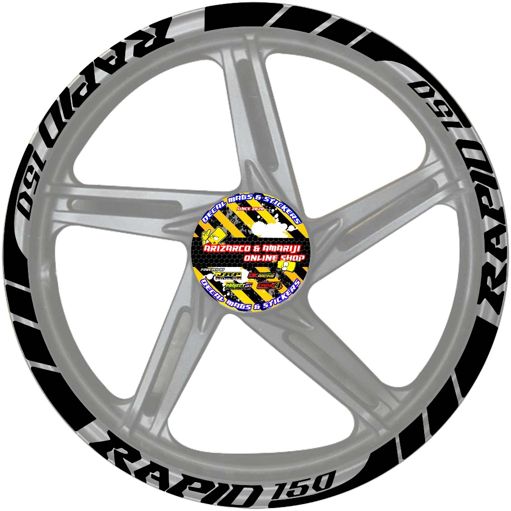RAPID 150 CUT OUT MAGS STICKER DECALS (SET FOR 2 WHEELS, FRONT AND REAR ...