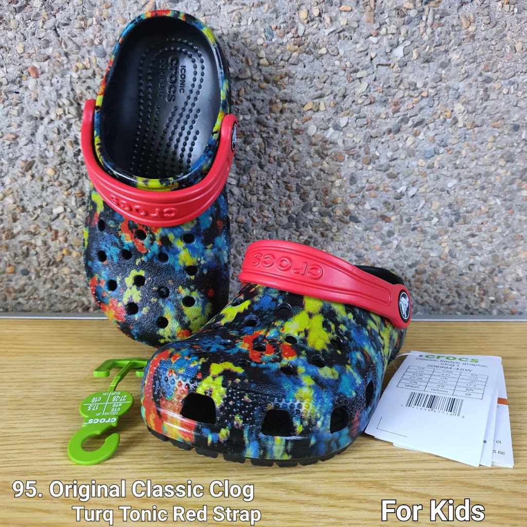ONHAND 95. ORIGINAL Classic Clog Turq Tonic Red Strap For Kids Made in ...