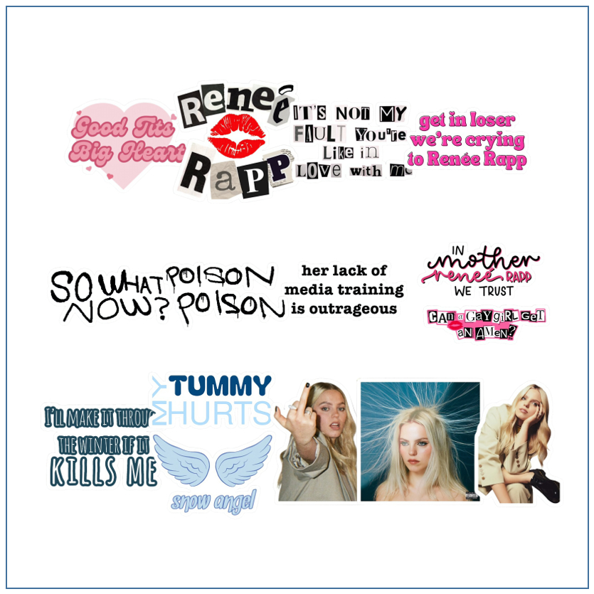 Renee Rapp Waterproof Stickers | Laminated Laptop Phone Bag Luggage ...