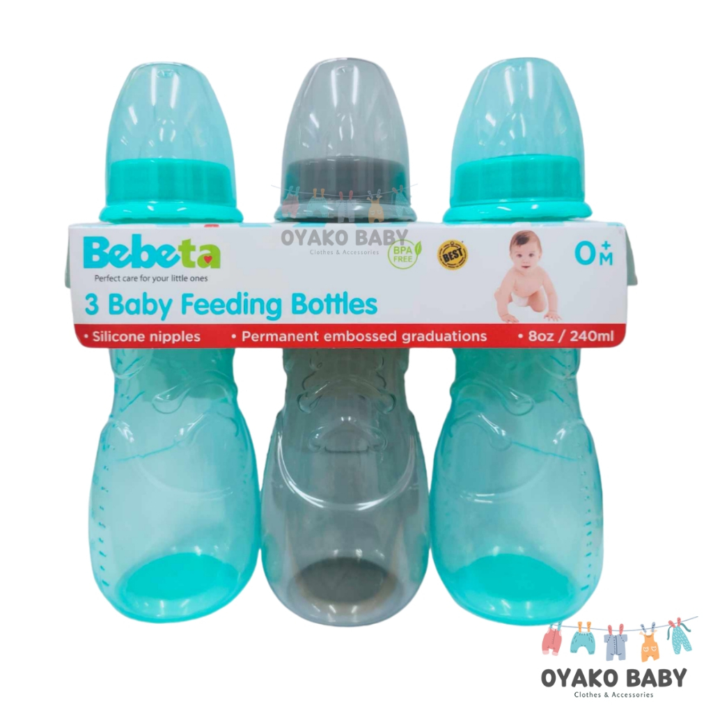 BEBETA FEEDINBG BOTTLES 8OZ / 240ML FOR BABY PACK OF 3 BBTFB202212 ...