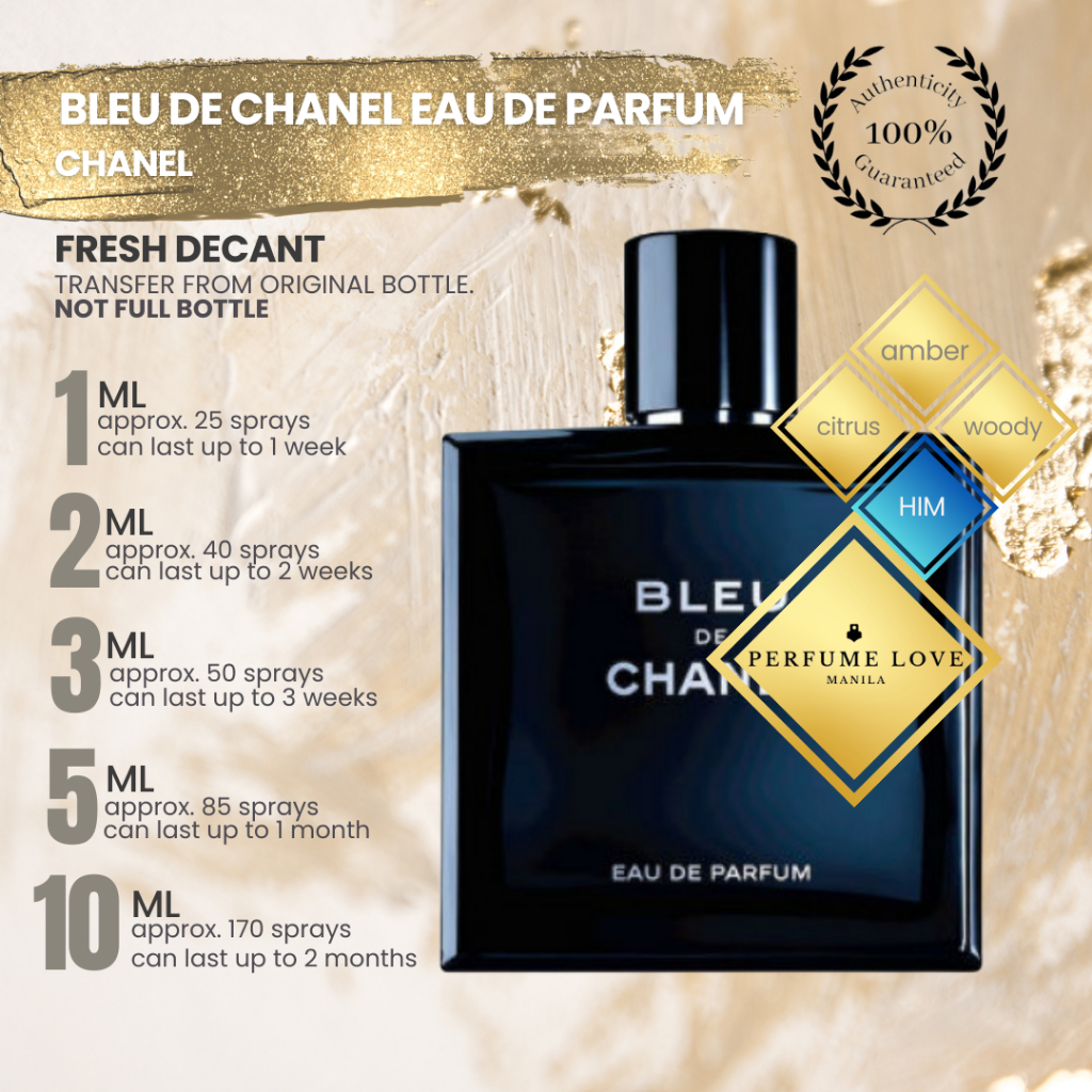 PERFUME DECANT BDC Bleu de CHNL EDP | Shopee Philippines