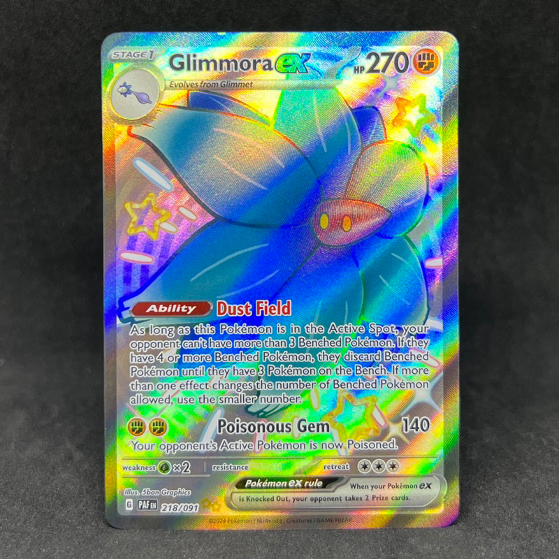 Pokemon TCG Shiny Glimmora ex Full Art Ultra Rare 218/091 2024 Scarlet ...