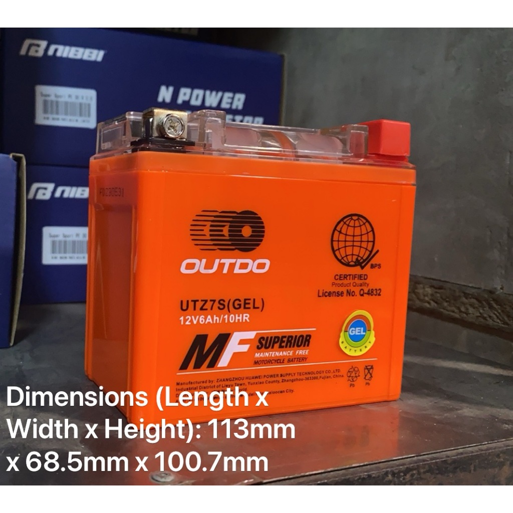 OUTDO BATTERY GEL TYPE | Shopee Philippines