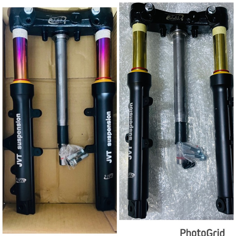 JVT FRONT SHOCK ASSEMBLY WITH PRE LOAD ADJUSTER GOLD And TITANIUM AEROX ...