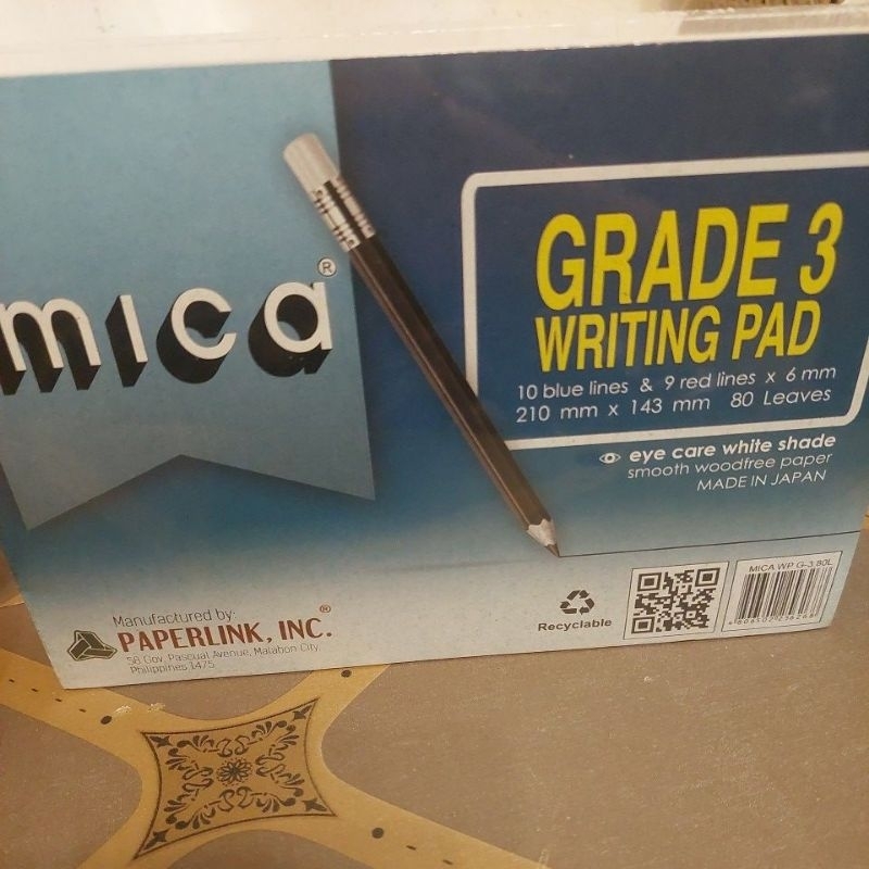 Mica grade 3 writing pad sold per 10 pad or 5 pad paper | Shopee ...