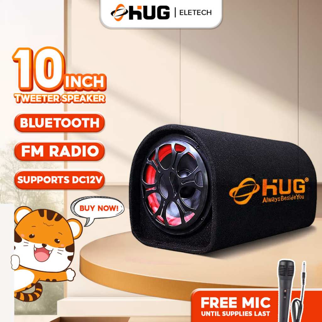 HUG 10 Inches Car Audio Bluetooth Speaker with Microphone | SP10 ...