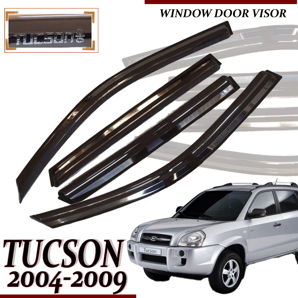 HYUNDAI TUCSON 2004-2009 Window Visor Sun Visor Smoke Door Visor Made ...