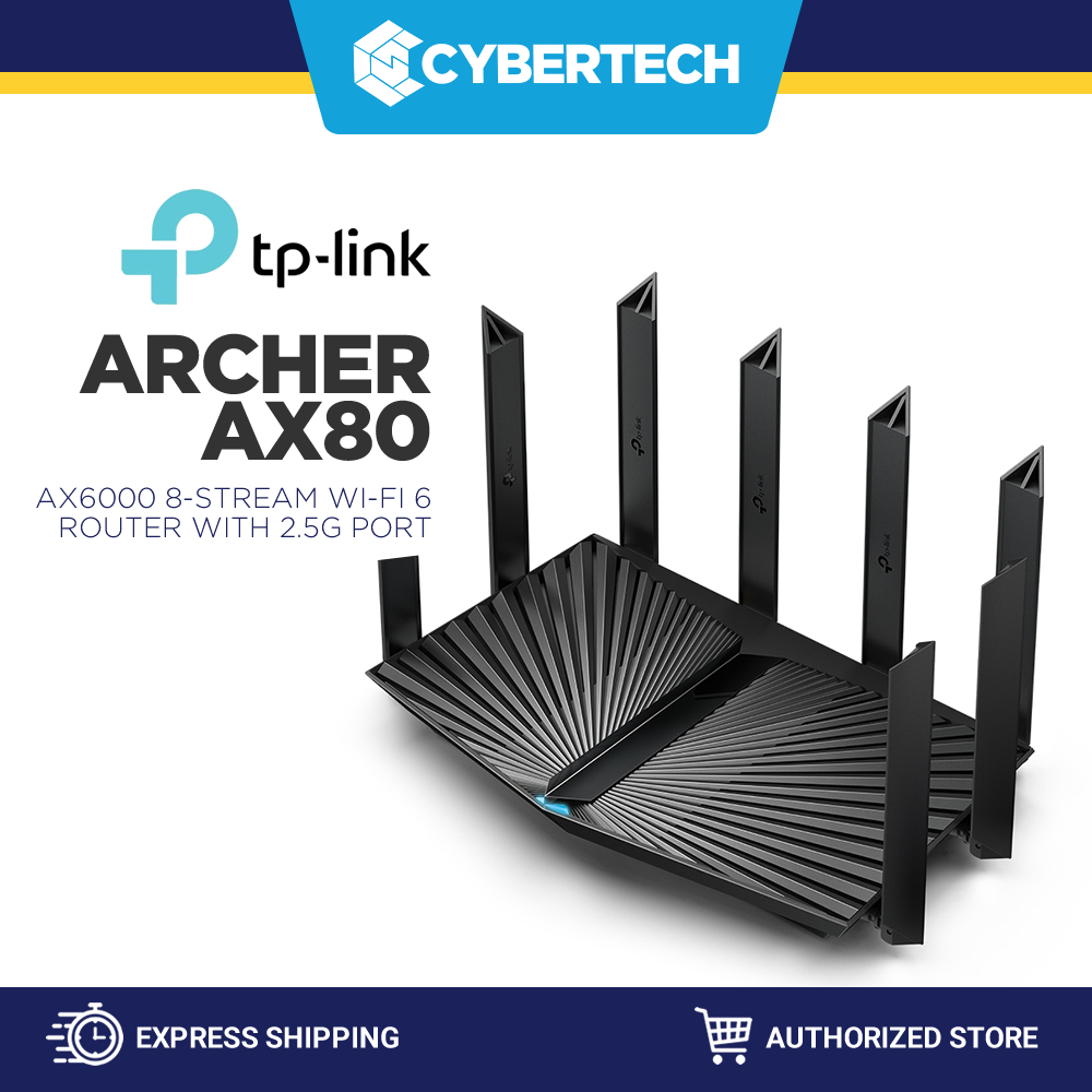 Cybertech TP-Link Archer AX80 AX6000 8-Stream Wi-Fi 6 Router with 2.5G Port | Shopee Philippines