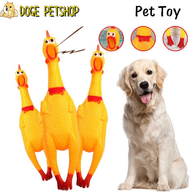 Doge Pet Toy Screaming Chicken Yellow Rubber Chicken Pet Dog Toy Squeak ...