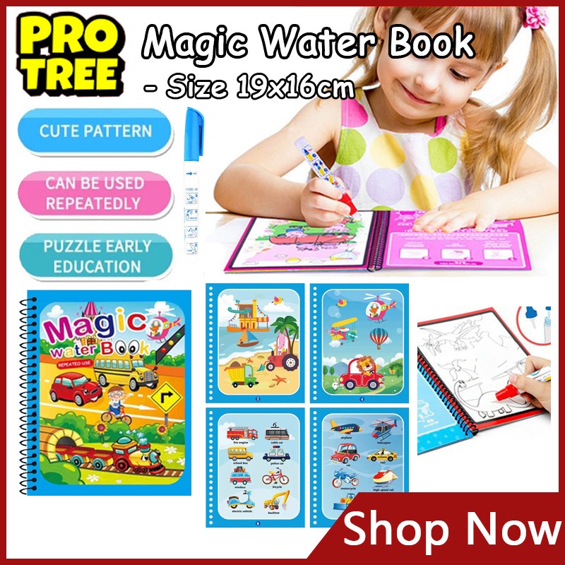 Magic Water Book Reusable Kids Drawing Book Magic Coloring Book ...