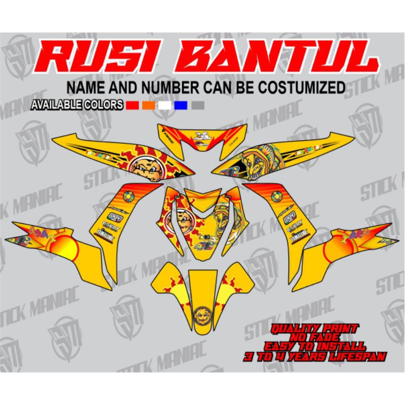 Rusi Bantul decals sticker, laminated | Shopee Philippines