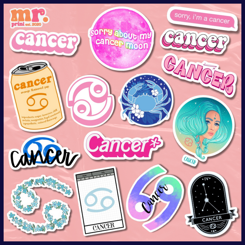 CANCER STICKERS ASTROLOGY WATERPROOF STICKERS | Shopee Philippines