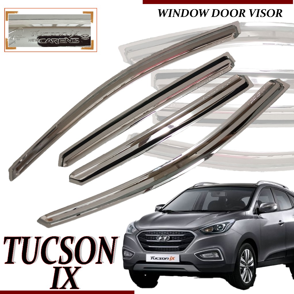 HYUNDAI TUCSON IX 2010-2015 Chrome Door Visor Window Visor Sun Visor ...