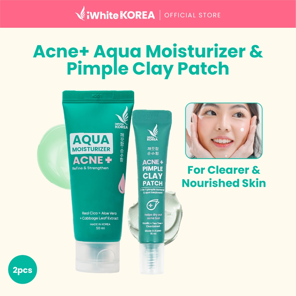 iWhite Korea Acne Moisturizer and Pimple Clay Patch Set | Shopee ...