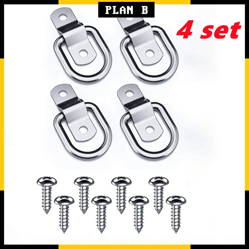 4 Sets Truck Lashing Ring Trailer Cargo Tie Down Ring High Strength Boat Horsebox Fixing D-Ring ...
