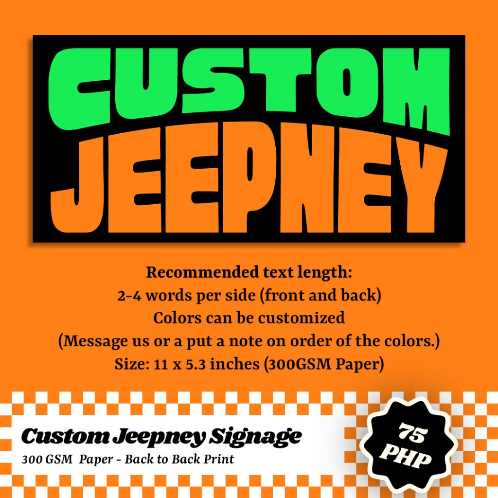 Custom Jeepney Banners 300 GSM Paper | Shopee Philippines