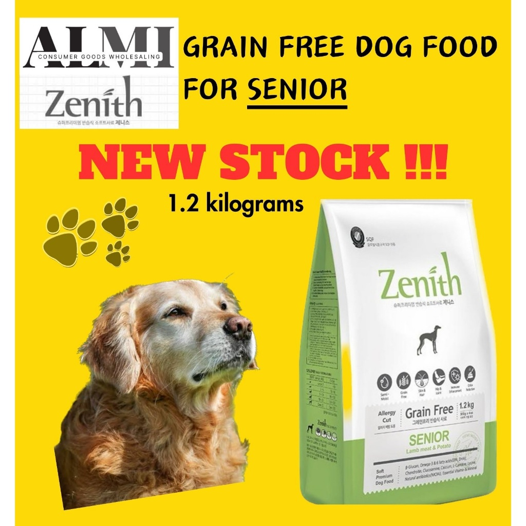 ZENITH Senior 1.2kg 2.4kg or 3.6kg Grain Free Soft Dog Food | Shopee ...