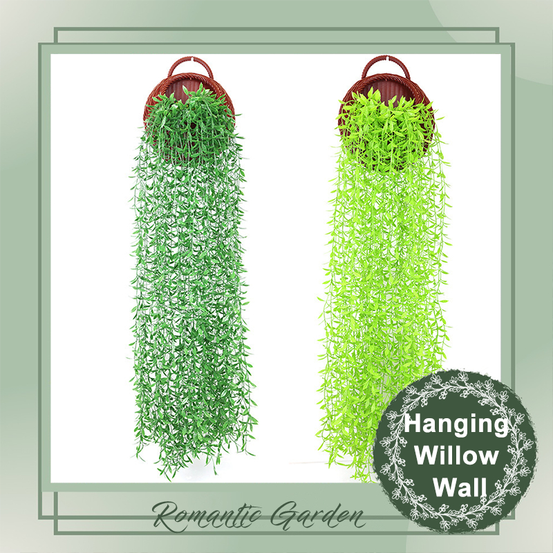 Artificial Hanging Vine Weeping Willow Plastic Greenery Leaves for ...