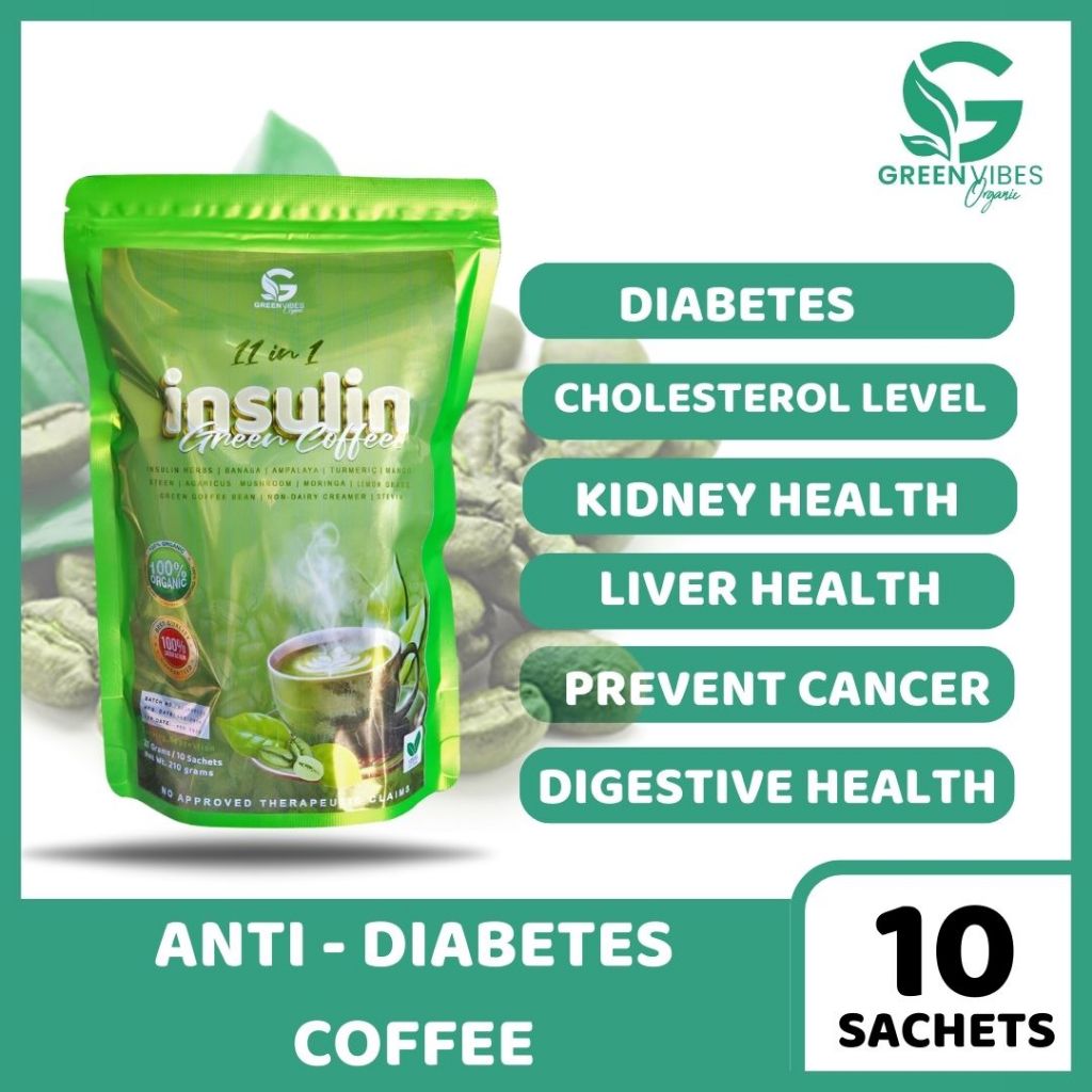 11 in 1 Insulin Coffee by Green Vibes Organic mix with Natural Insulin ...