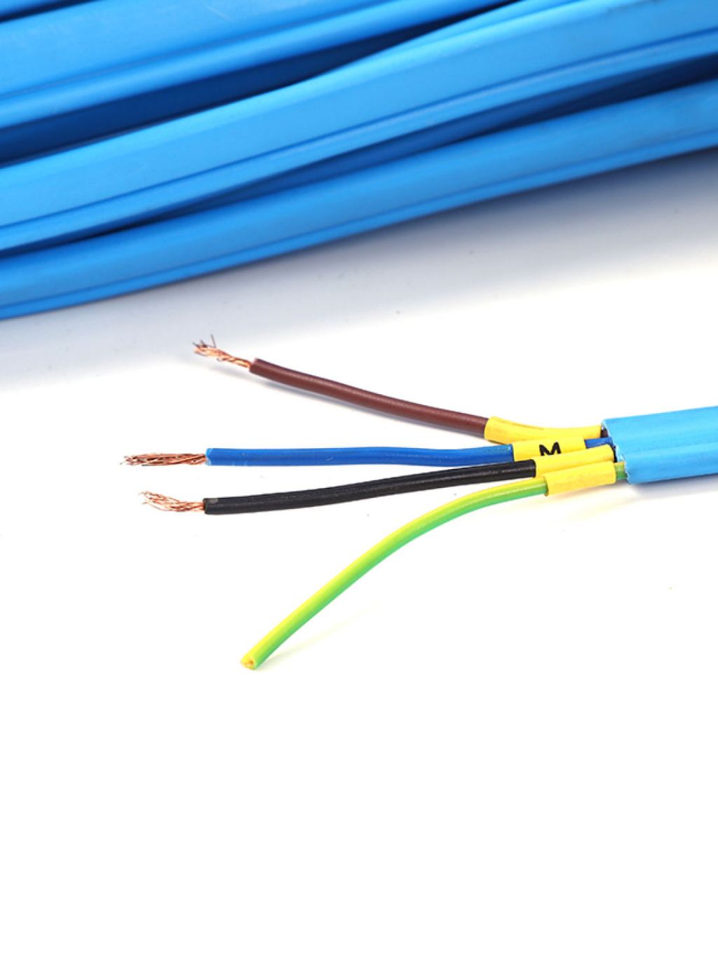 2.5mm Waterproof Power Cable Insulated Sheath Flat Shape Blue ...