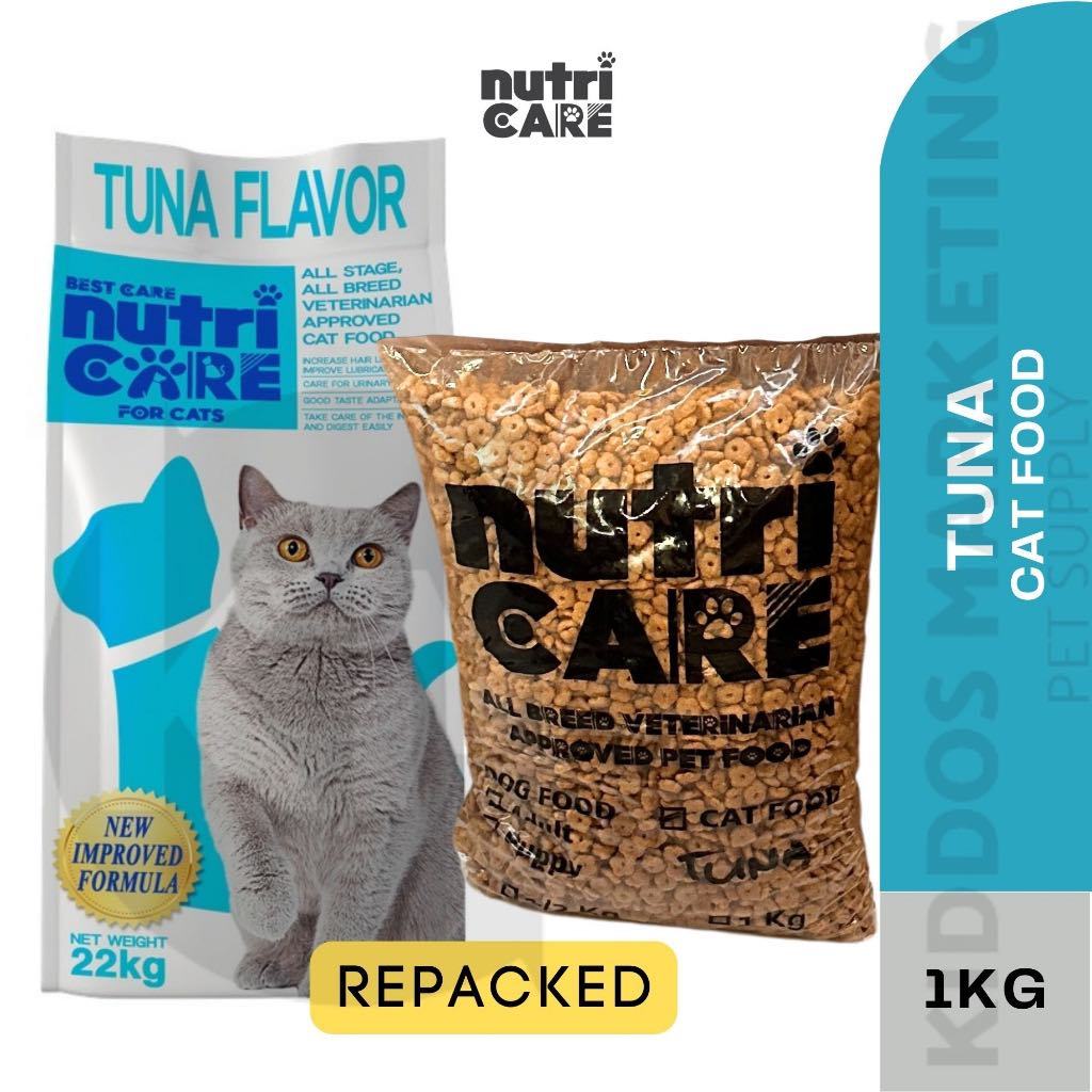 1kg Organic Cat Dry Salmon Tuna Food All Stages Adult Kitten Nutri Care ...