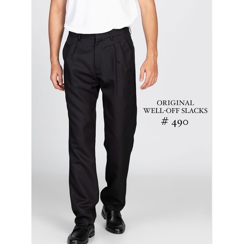 Original Well-Off Black Slacks #490 | Shopee Philippines