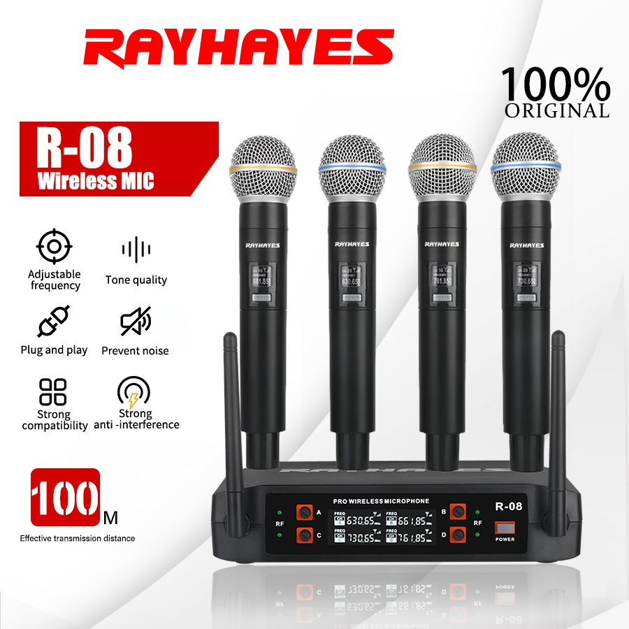 RAYHAYE Microphone Wireless Original 4 pcs Wireless System Ultra HD ...
