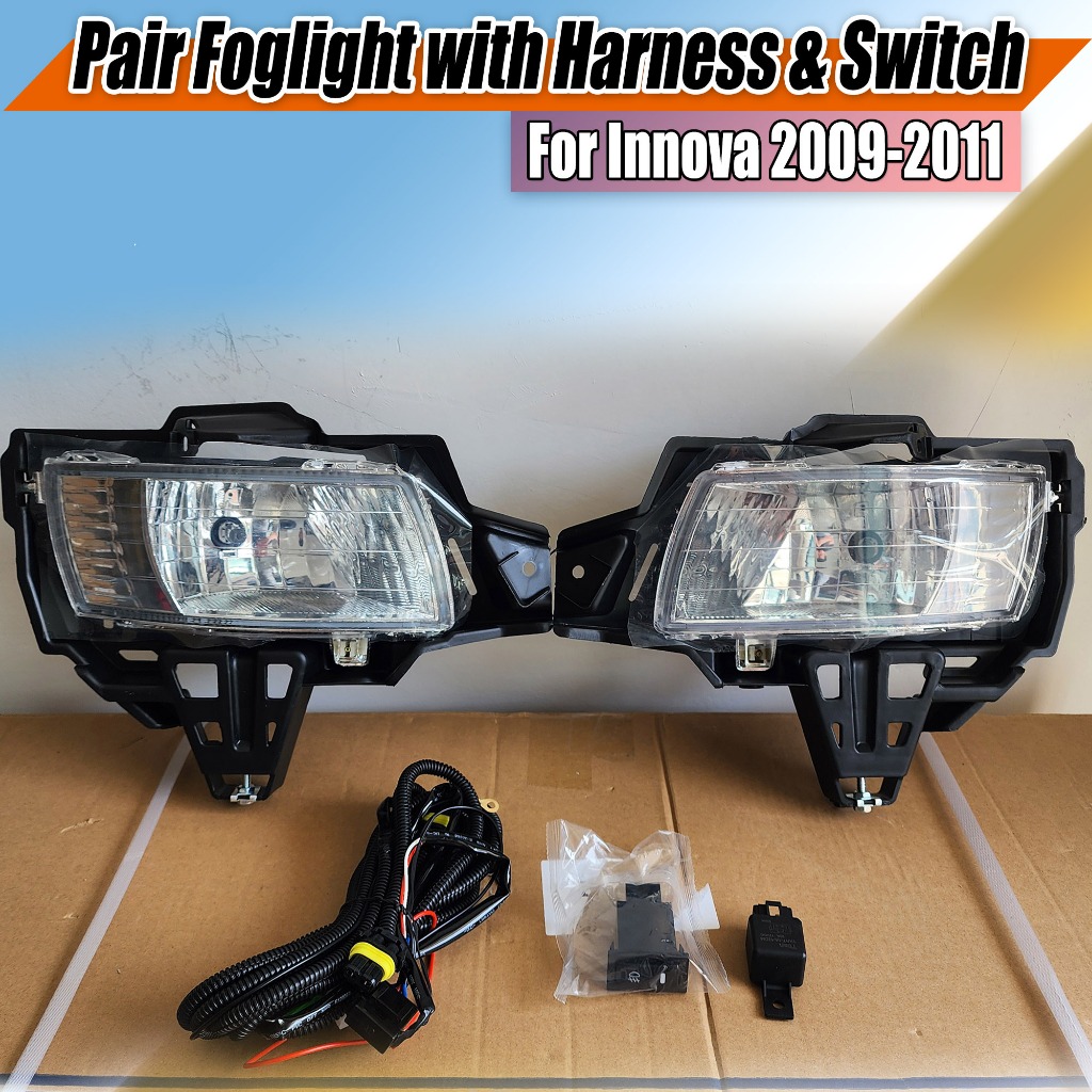 1 Pair Fog Light for Toyota Innova 2009 2010 2011 Foglight Fog Lamp ...