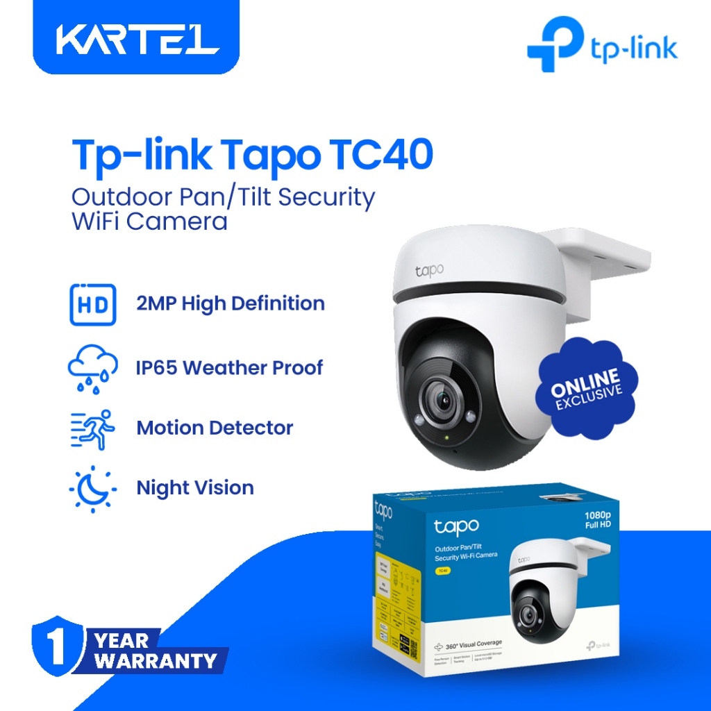 TP-LINK TAPO TC40 1080P Outdoor 360° Pan/Tilt Security WiFi IP Camera ...