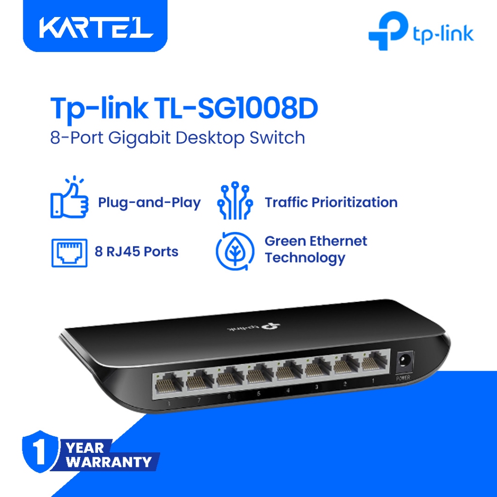 TP-Link TL-SG1008D 8-Port Gigabit Desktop Switch | TPLink SG1008D ...