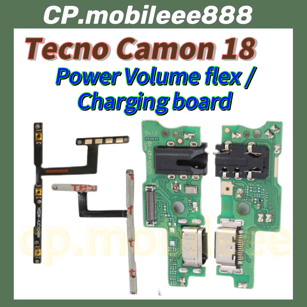 Tecno Camon 18 Power Volume Flex Button Switch USB Charging Port Board ...