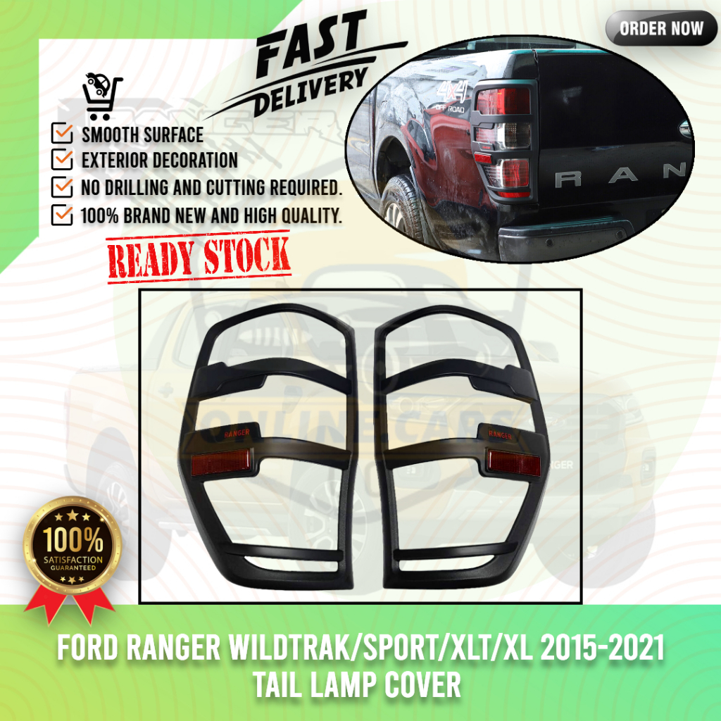 OC - FORD RANGER WILDTRAK/SPORT/XLT/XL T8 2015 - 2021 TAIL LIGHT COVER ...
