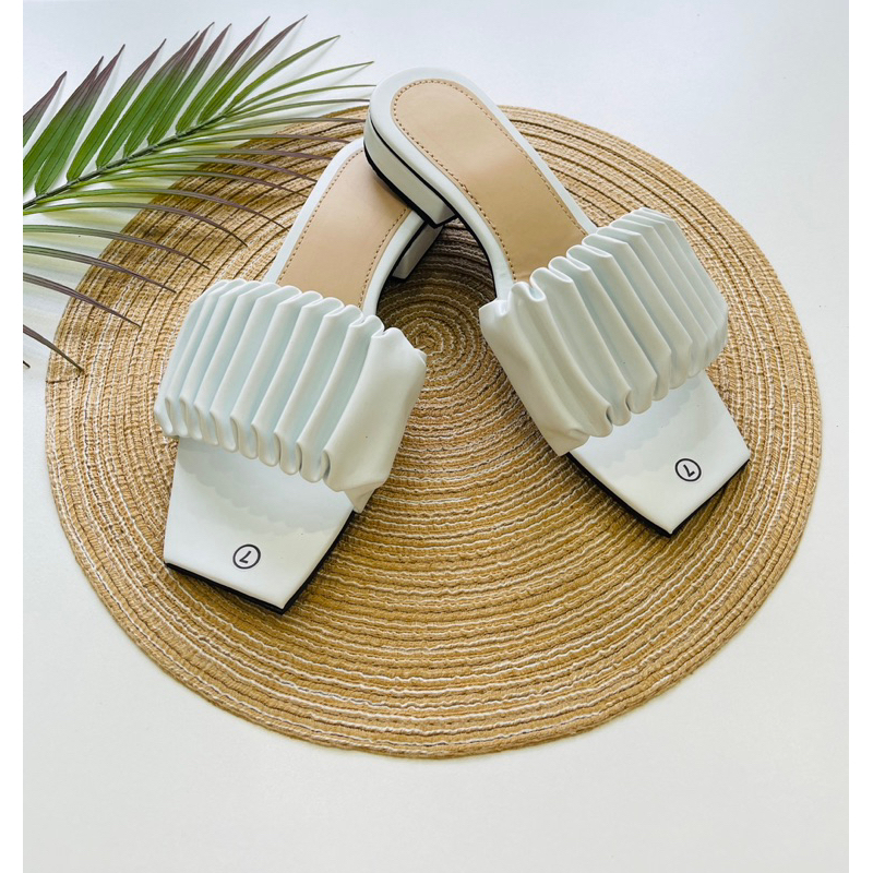 SoleCreations 1 inch heels Crumpled Sandals for Women (NO BOX) | Shopee ...