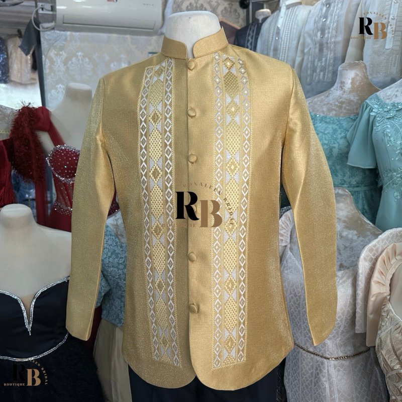 Modern Coat Barong (Metallic Gazar) / Groom / Graduation / Oath Taking ...